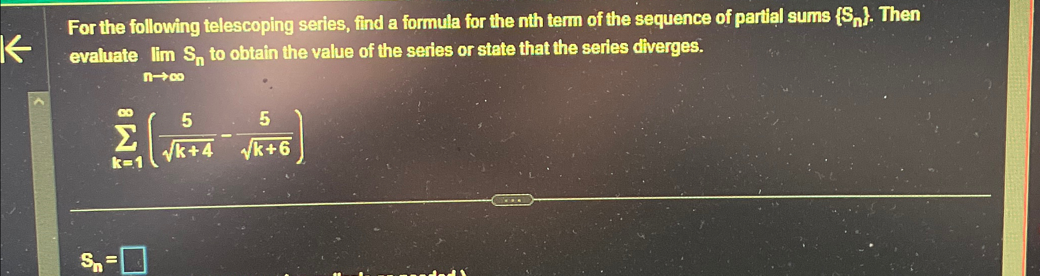 Solved For the following telescoping series, find a formula | Chegg.com