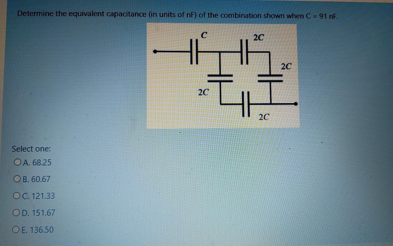 Solved Determine the equivalent capacitance (in units of nF) | Chegg.com