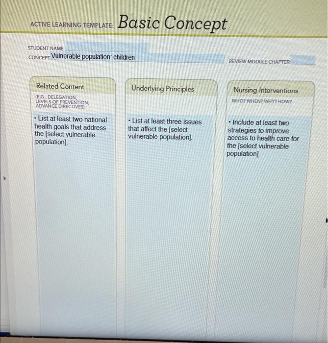Solved ACTIVE LEARNING TEMPLATE: Basic Concept STUDENT NAME | Chegg.com