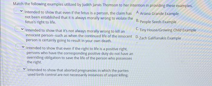 Solved Match the following examples utilized by Judith | Chegg.com