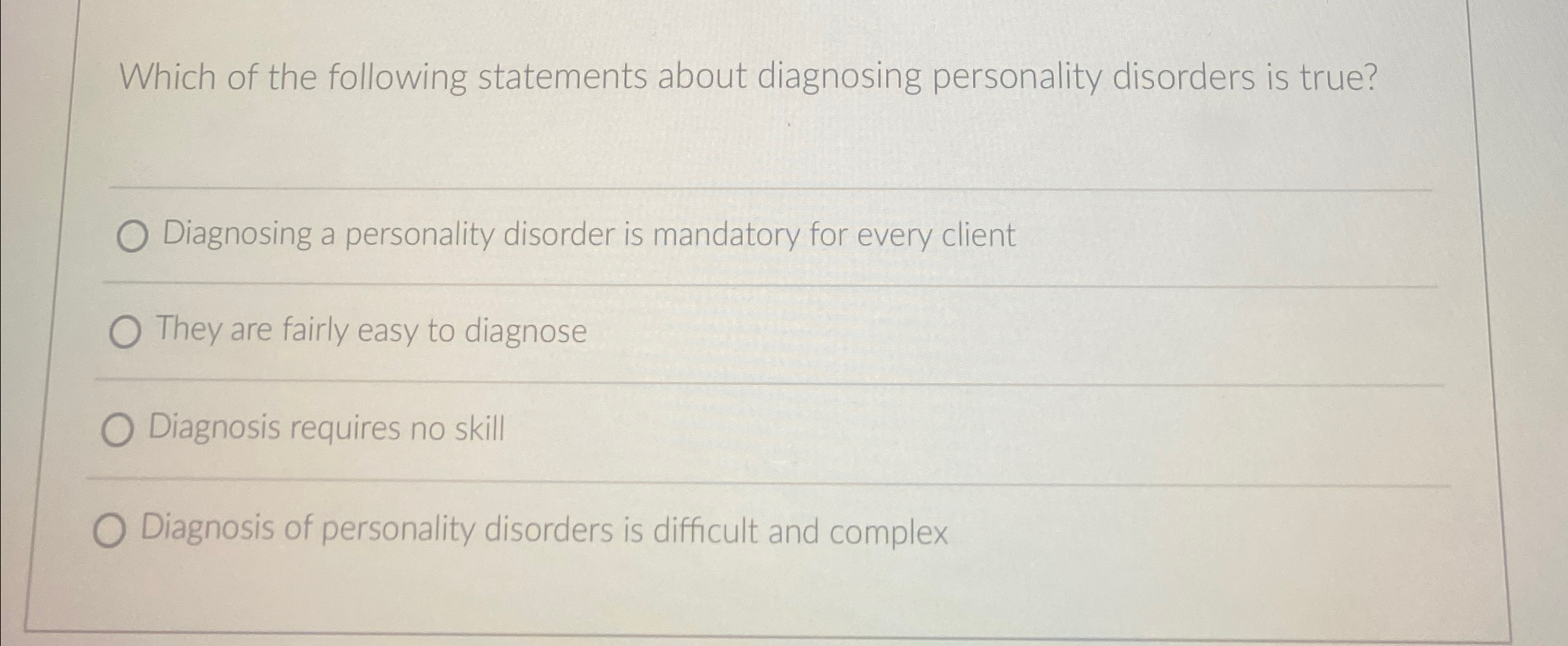 Solved Which of the following statements about diagnosing | Chegg.com