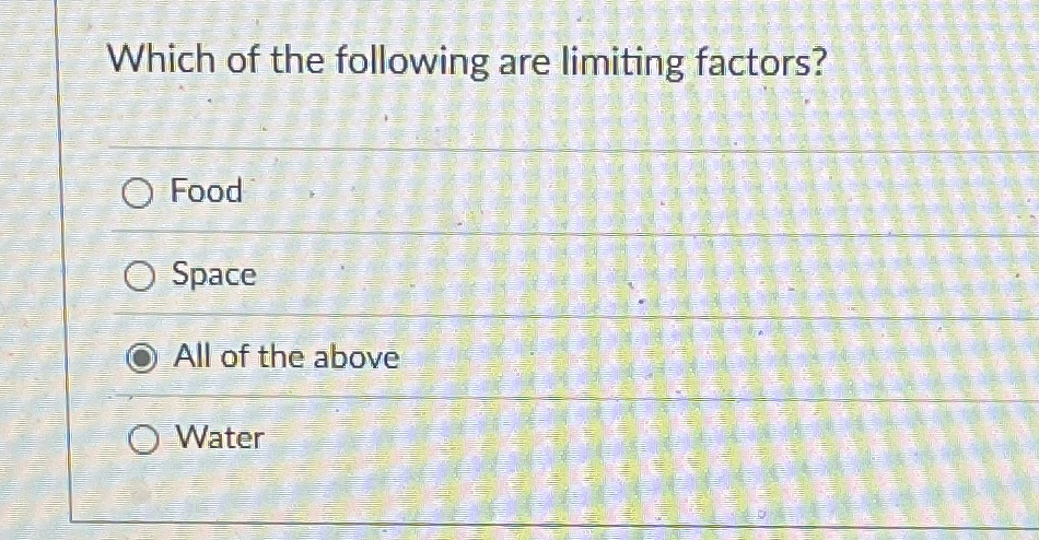 Solved Which of the following are limiting | Chegg.com