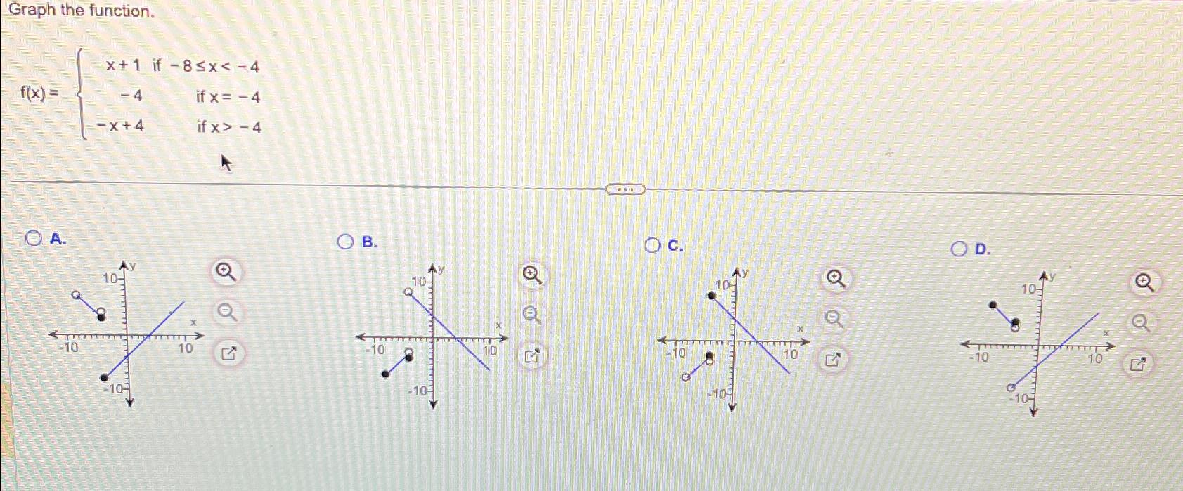 Graph the function.A..B.Qc..D. | Chegg.com