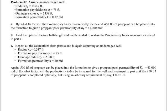 Solved Problem 02. Assume an undamaged well. -Radius | Chegg.com