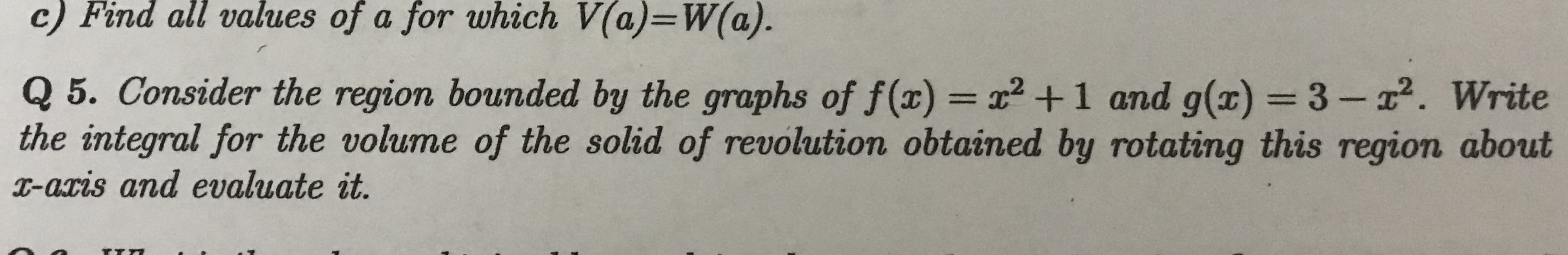 Solved Q 5. ﻿Consider the region bounded by the graphs of | Chegg.com