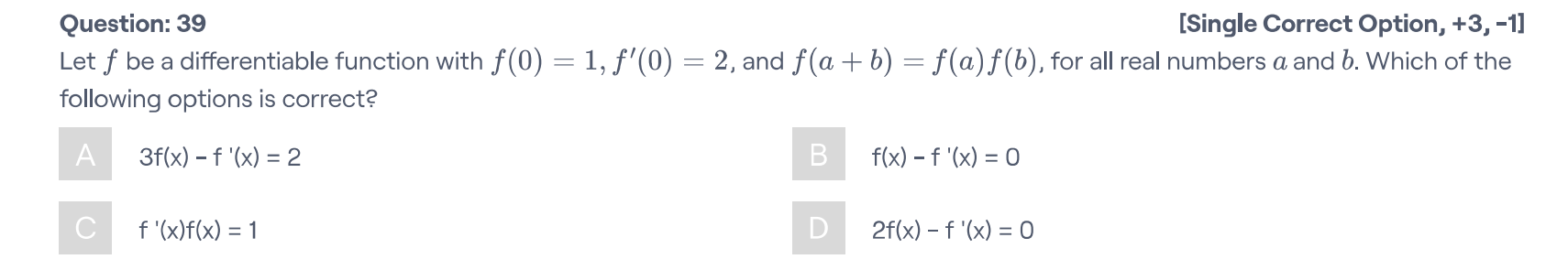 Solved Let f ﻿be a differentiable function with | Chegg.com