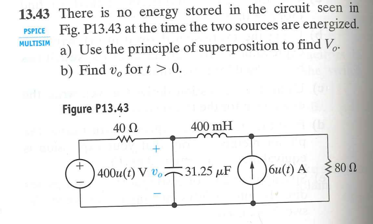 Solved 13.43 ﻿There is no ﻿energy stored in ﻿the circuit | Chegg.com