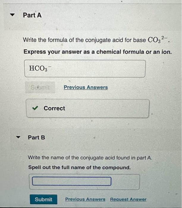 Solved Write the formula of the conjugate acid for base | Chegg.com