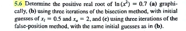 Solved 5.6 ﻿Determine the positive real root of | Chegg.com