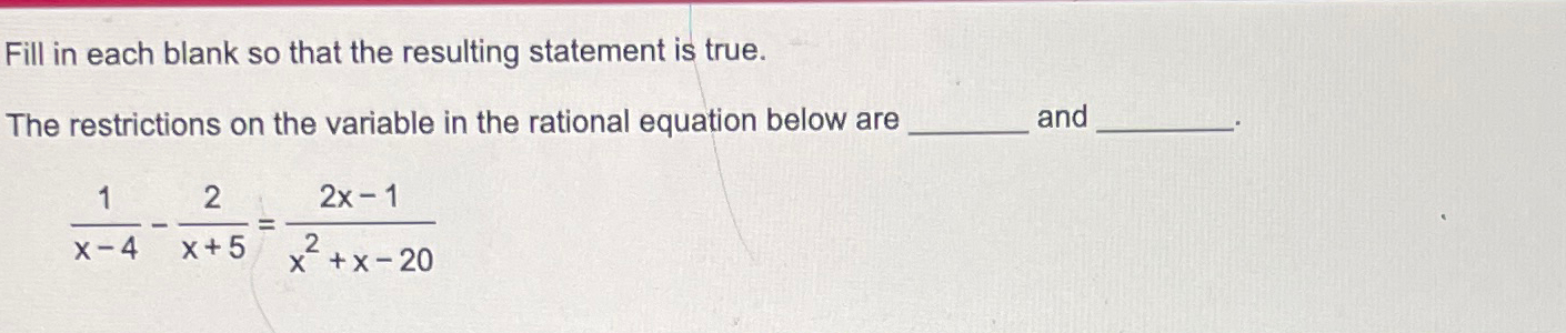 Solved Fill in each blank so that the resulting statement is | Chegg.com