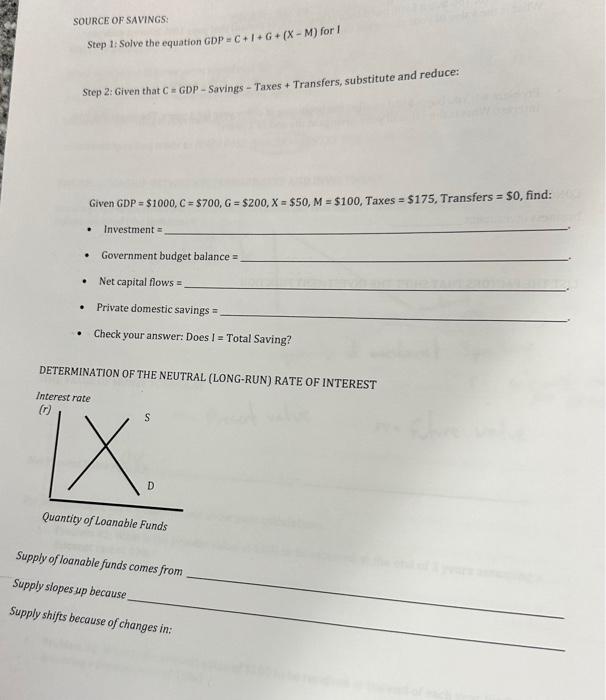 Solved Step 1: Solve the equation GDP=C+1+G+(X−M) for 1 Step | Chegg.com
