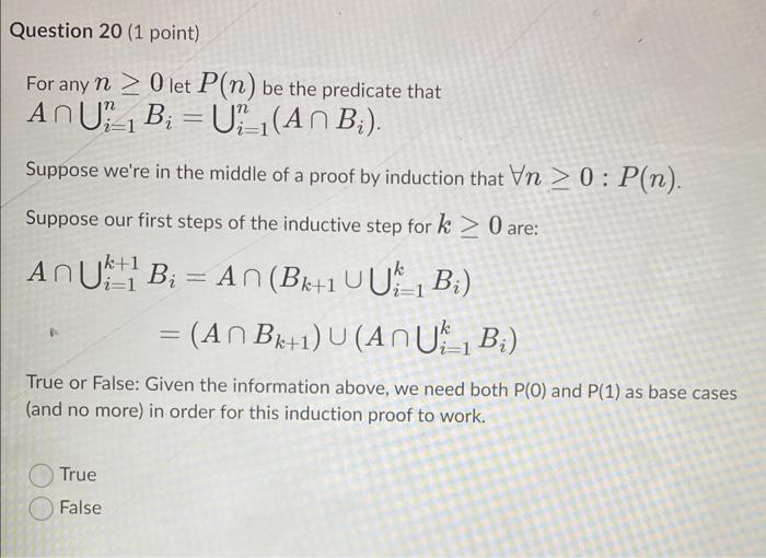 Solved For any n≥0 let P(n) be the predicate that | Chegg.com