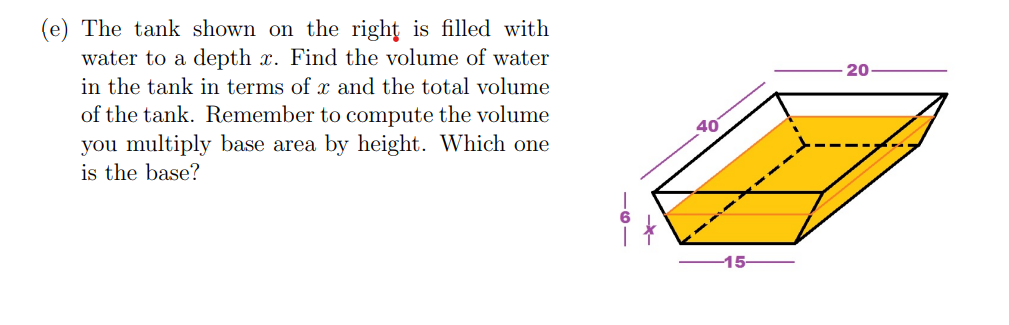 The tank shown on the right is filled withwater to a | Chegg.com