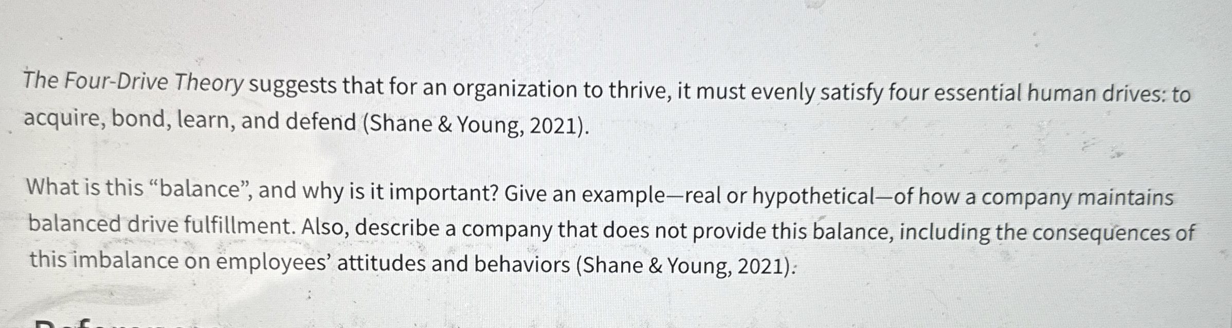 Solved The Four-Drive Theory suggests that for an | Chegg.com