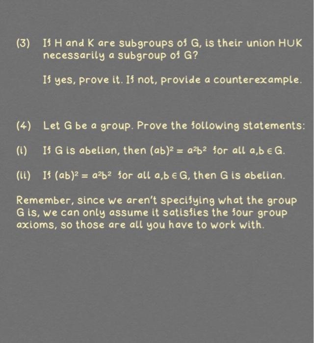 Solved (1) Determine which of the sets H is a subgroup of | Chegg.com