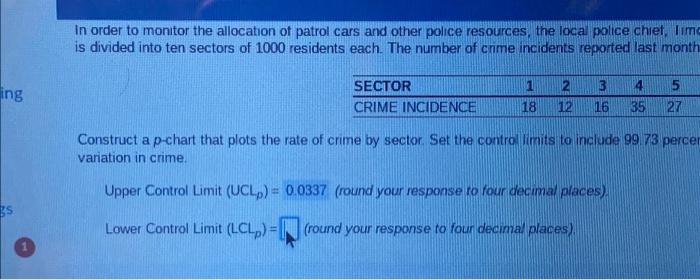 Solved In order to monitor the allocation of patrol cars and | Chegg.com