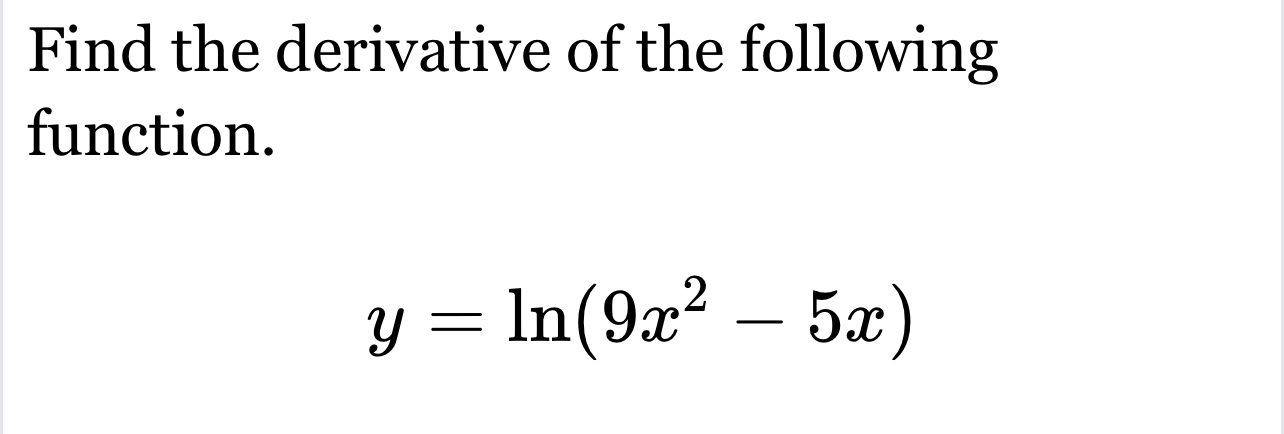 Solved Find the derivative of the following | Chegg.com