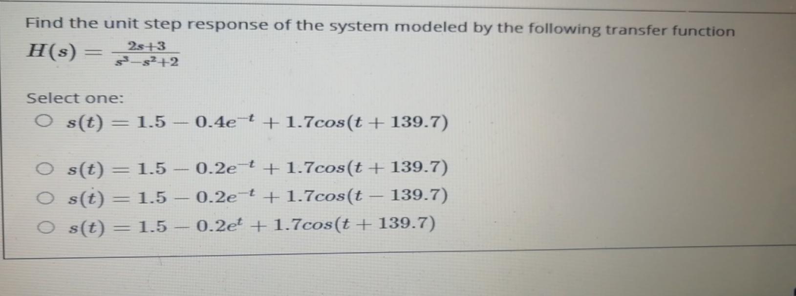 Solved Find the unit step response of the system modeled by | Chegg.com