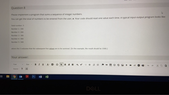 Solved Question 8 Please implement a program that sums a | Chegg.com