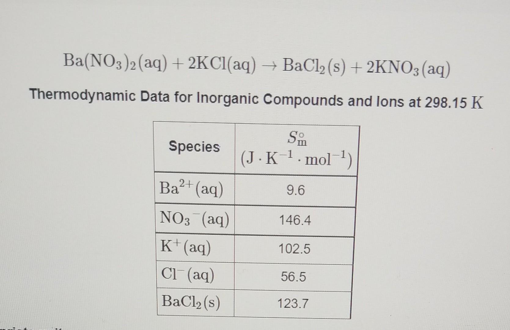 Solved Calculate ΔSr∘ for the | Chegg.com