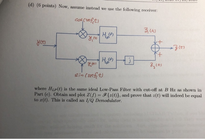 Solved 6. (18 points) Consider a complex-valued signal r(t) | Chegg.com