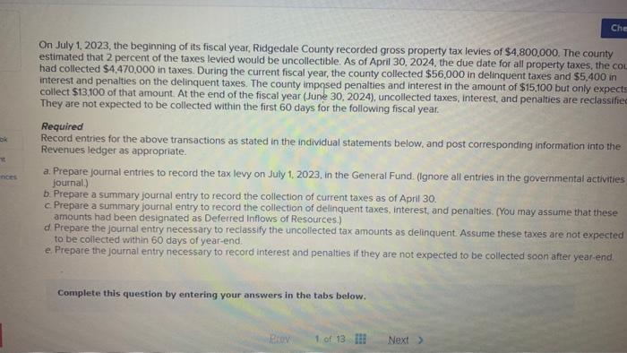 Solved On July 1,2023 , the beginning of its fiscal year, | Chegg.com