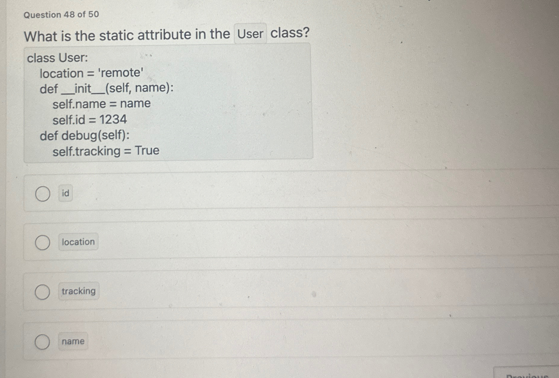 Solved Question 48 ﻿of 50What is the static attribute in the | Chegg.com