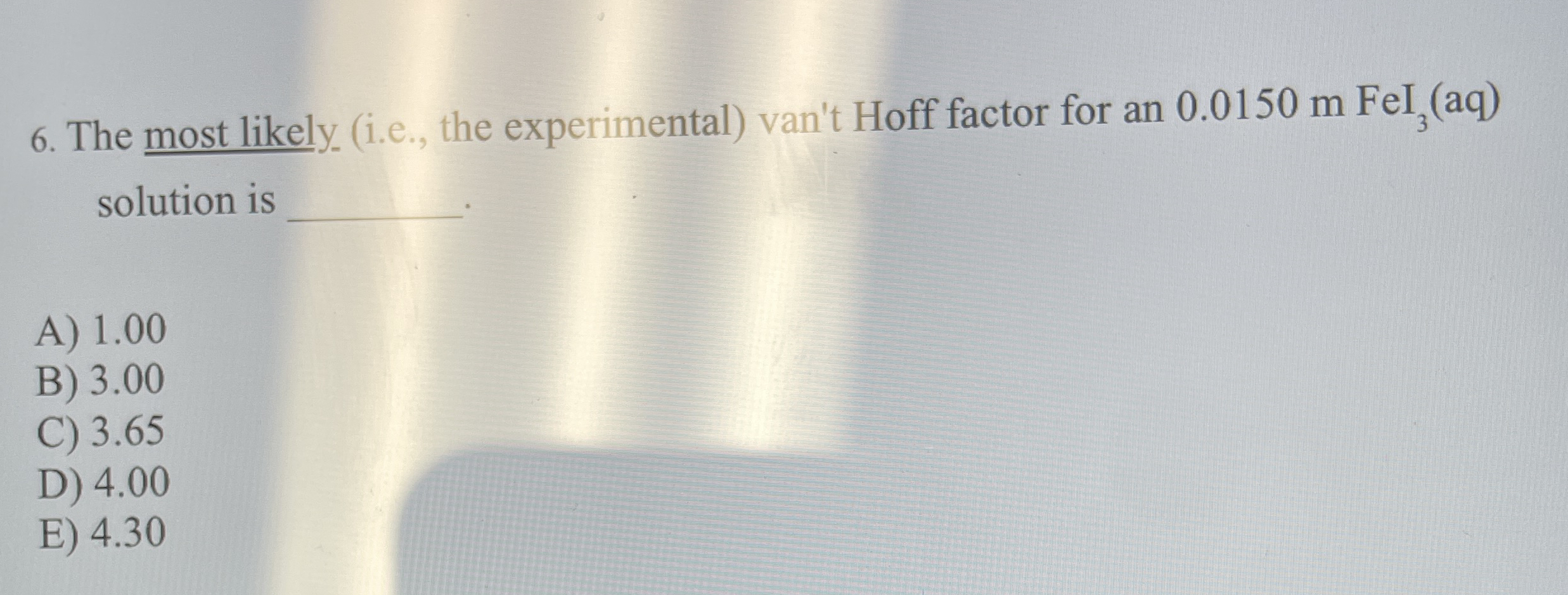 Solved The most likely (i.e., ﻿the experimental) ﻿van't Hoff | Chegg.com