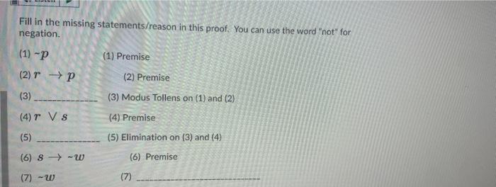 Solved Fill in the missing statements/reason in this proof. | Chegg.com