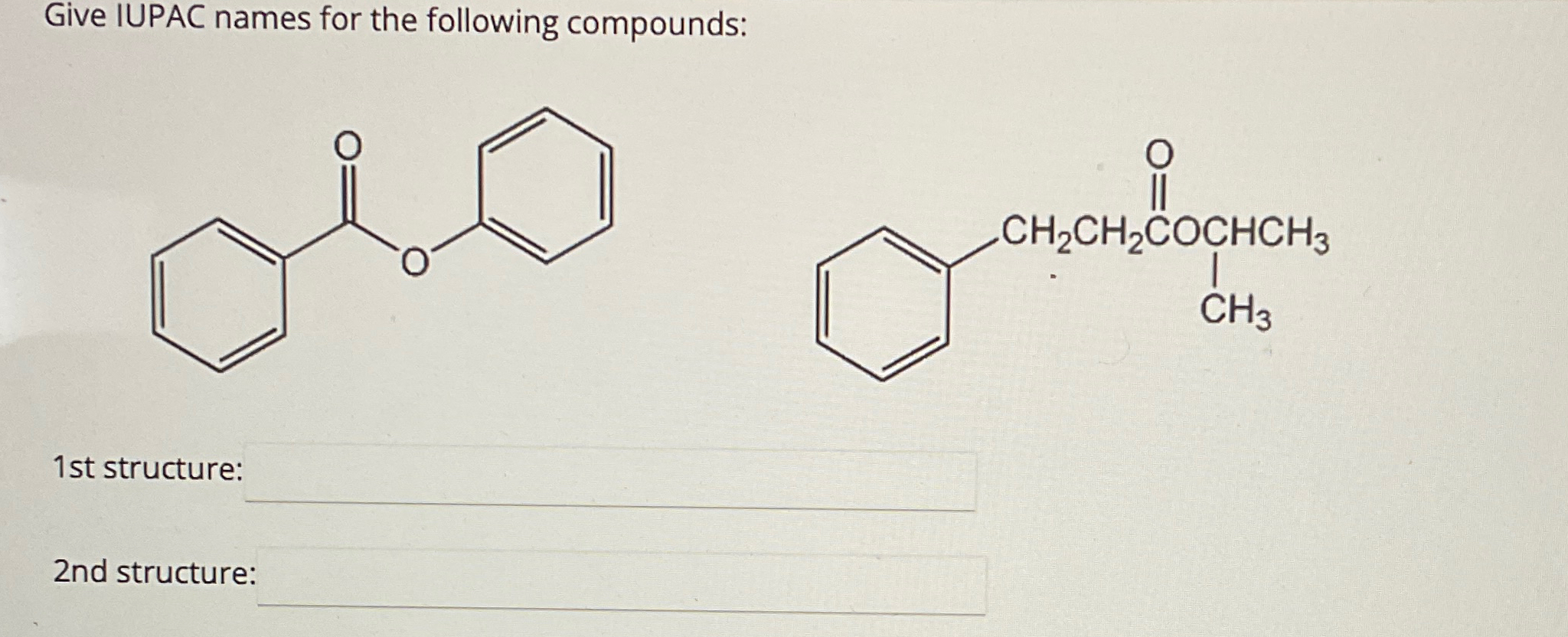 Solved Give IUPAC names for the following compounds: 1st | Chegg.com