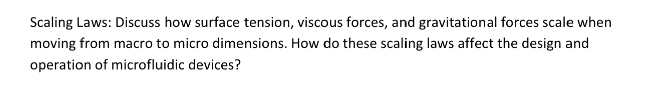 Solved Scaling Laws: Discuss how surface tension, viscous | Chegg.com