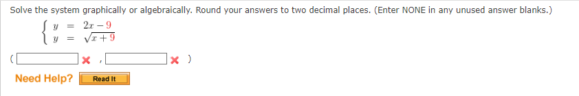 Solved Solve the system graphically or algebraically. Round | Chegg.com