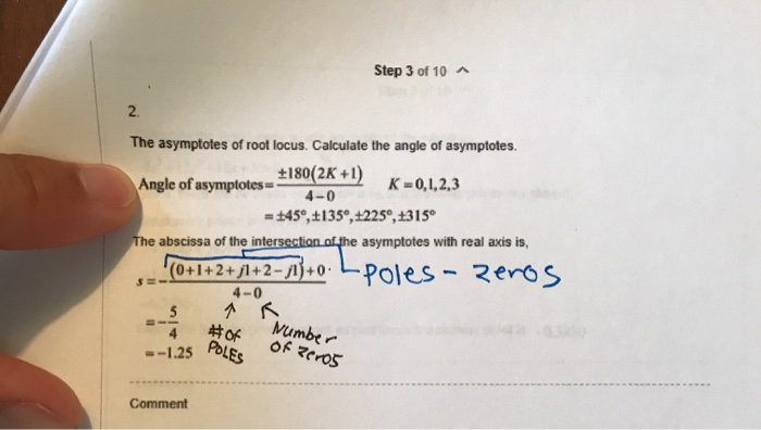 Solved when using the root locus method, one of the steps is | Chegg.com