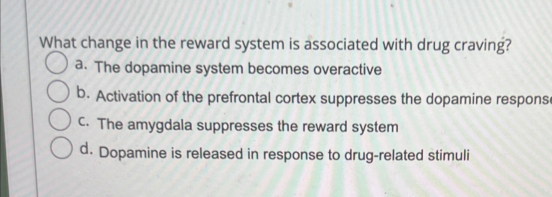 Solved What change in the reward system is associated with | Chegg.com