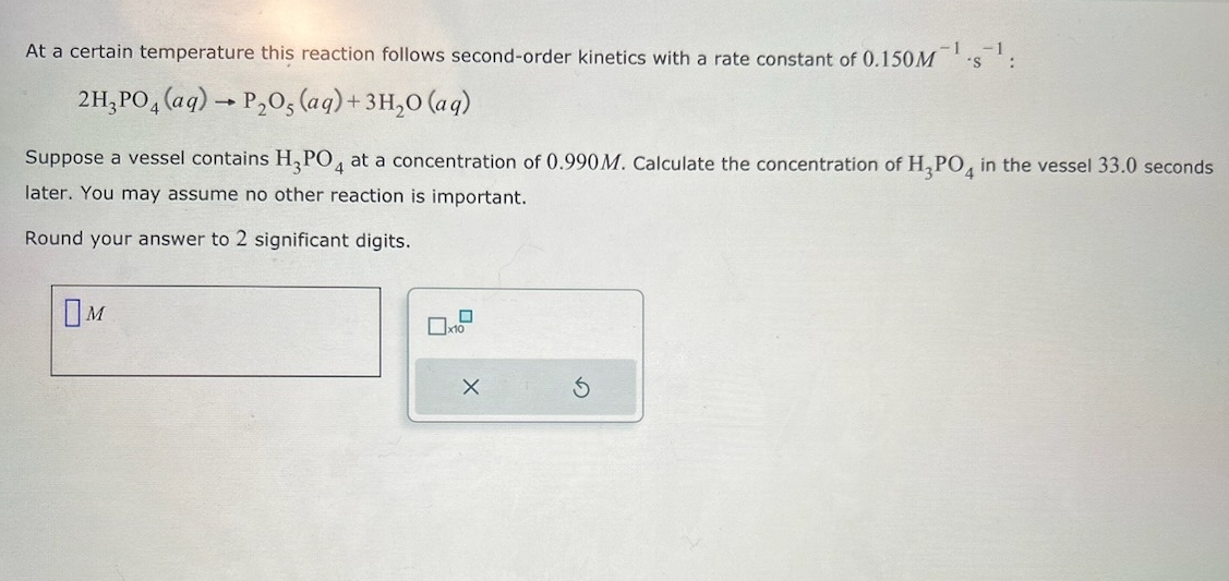 Solved At a certain temperature this reaction follows | Chegg.com