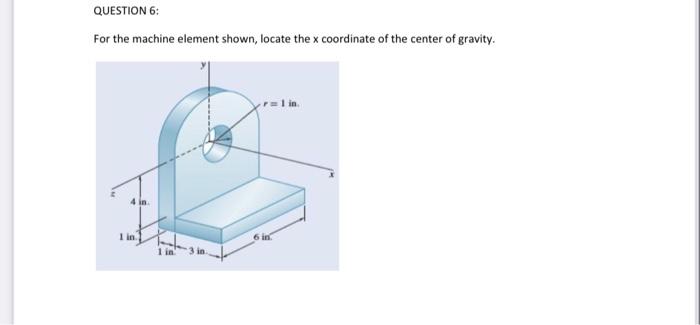 Solved QUESTION 6: For the machine element shown, locate the | Chegg.com