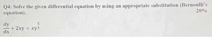 Solved 1 - Classify each DE given in Q1, Q2, Q3, and Q4 as a | Chegg.com