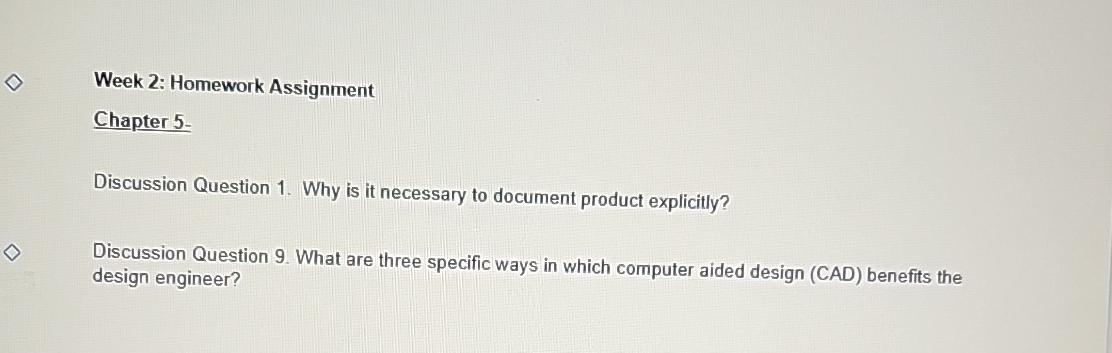 Solved Week 2: Homework AssignmentChapter 5 .Discussion | Chegg.com