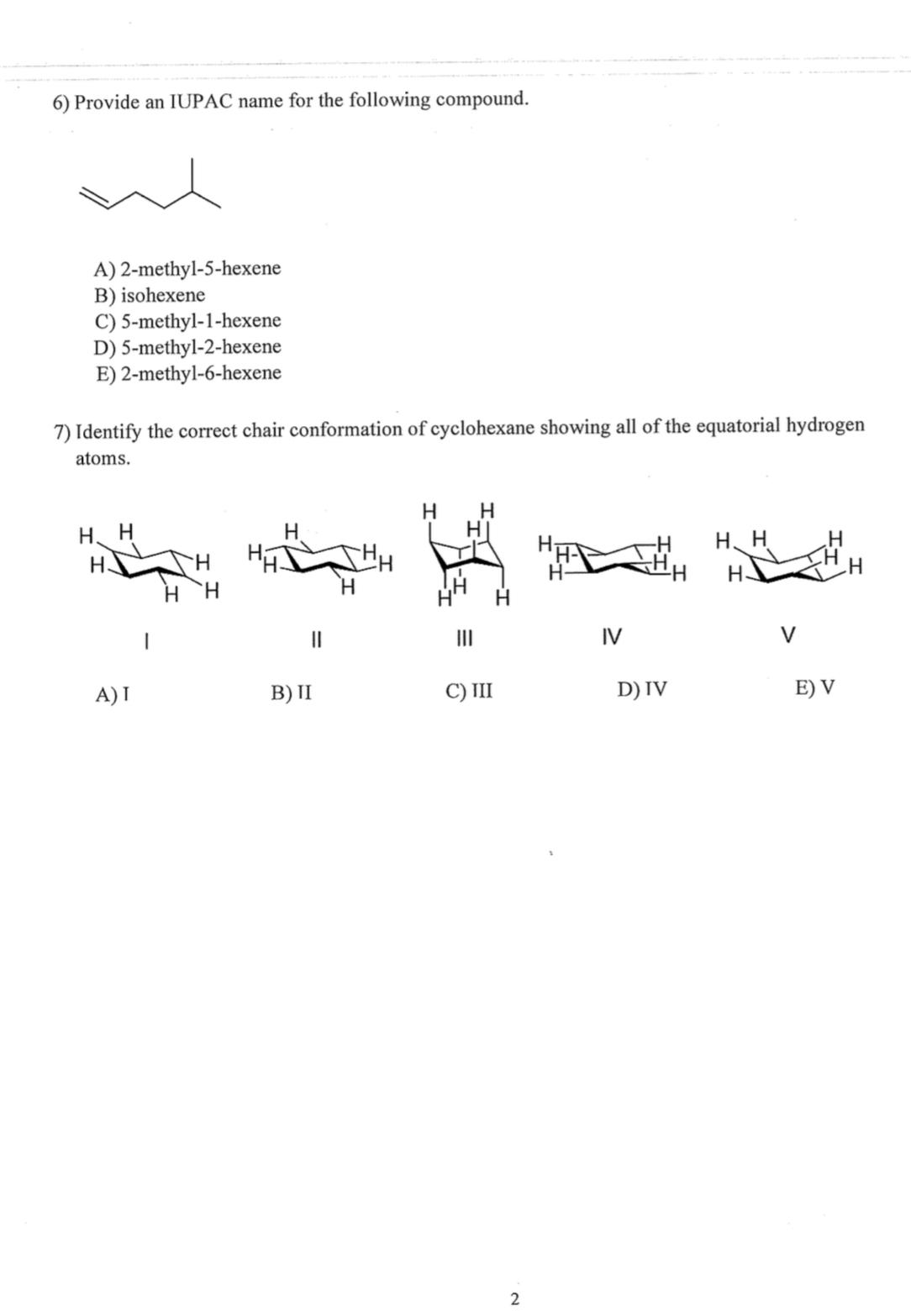 Solved Provide an IUPAC name for the following | Chegg.com
