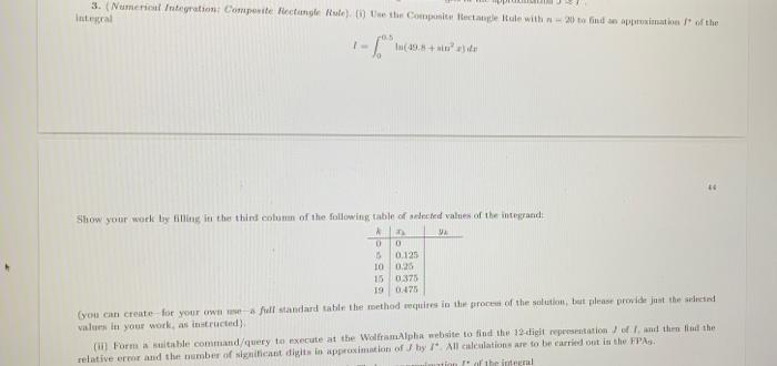 Solved 3. (Numerical Integration: Composite Rectangle Rule). | Chegg.com