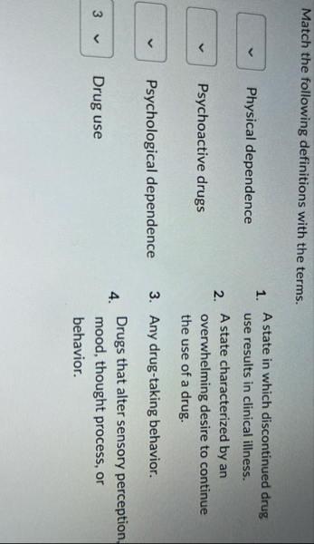 Solved Match the following definitions with the | Chegg.com