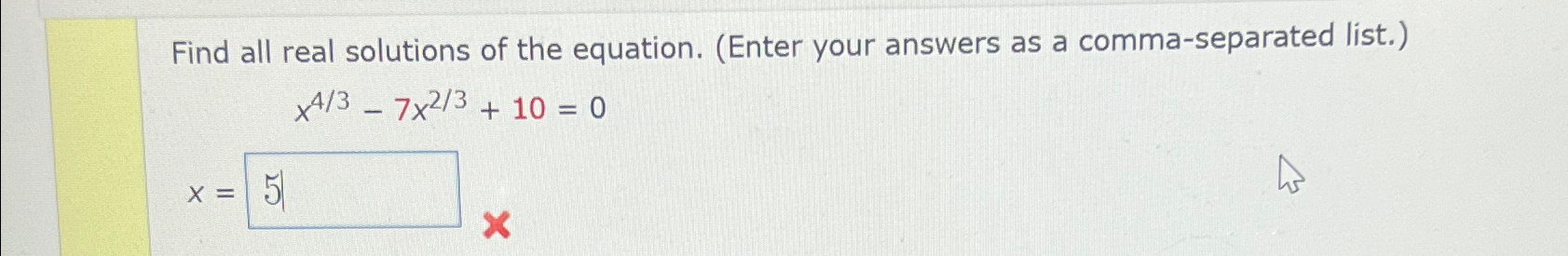 Solved Find all real solutions of the equation. (Enter your | Chegg.com