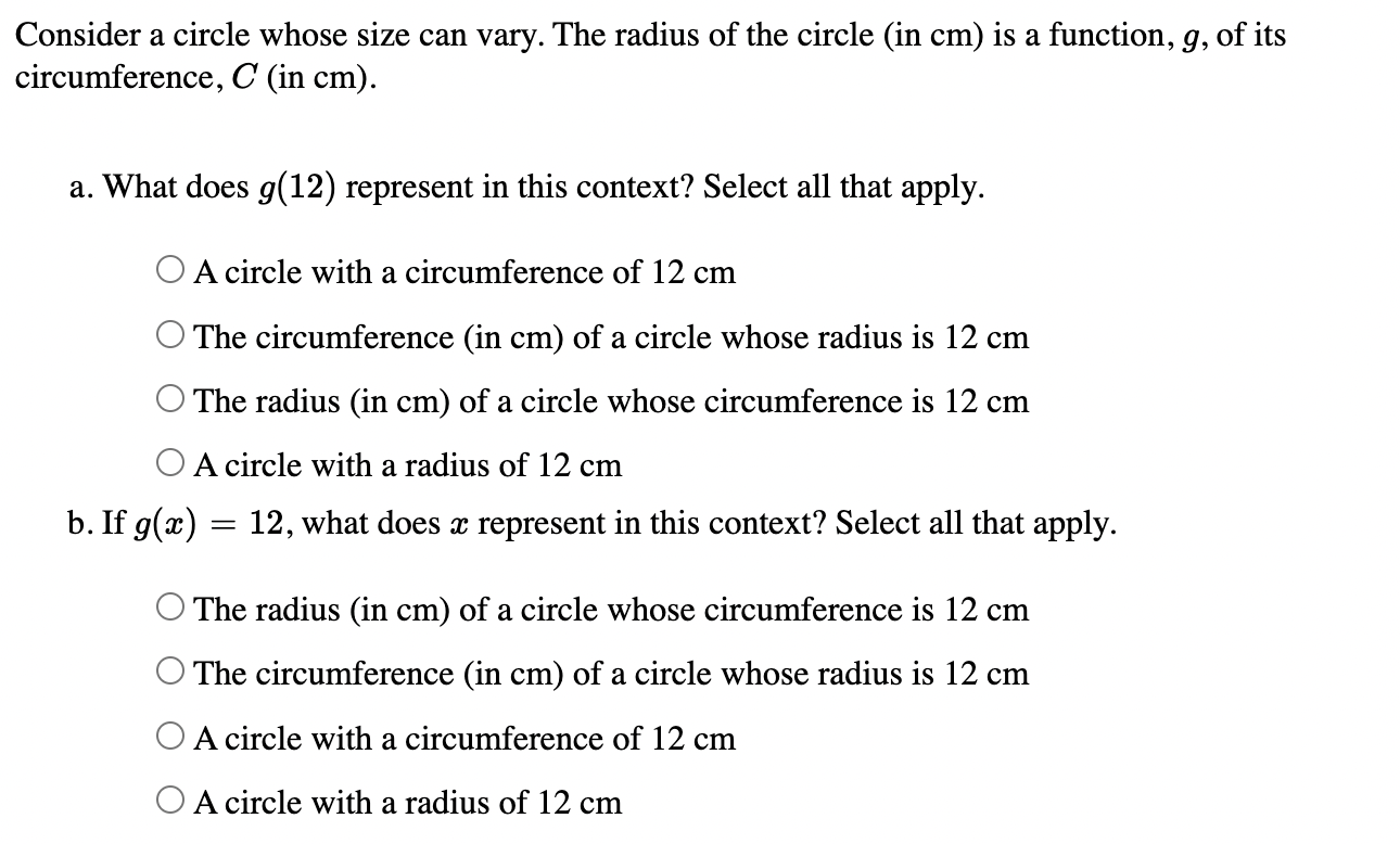 Solved Consider a circle whose size can vary. The radius of | Chegg.com