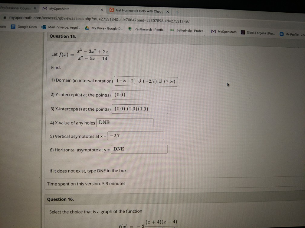 Solved Professional Couns X M MyOpenMath C Get Homework Help | Chegg.com