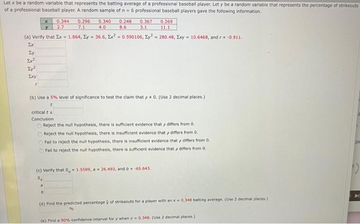 Solved a random variable that represents the batting average | Chegg.com