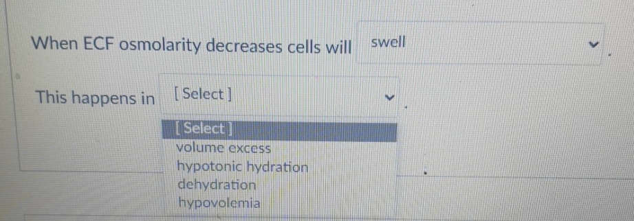 Solved When ECF osmolarity decreases cells willThis happens | Chegg.com
