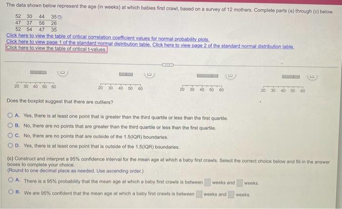 Solved h (c) belo Click here to view the table of critical | Chegg.com