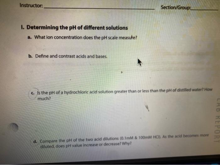 Solved Solution Table 4.2: Measured pH of different | Chegg.com