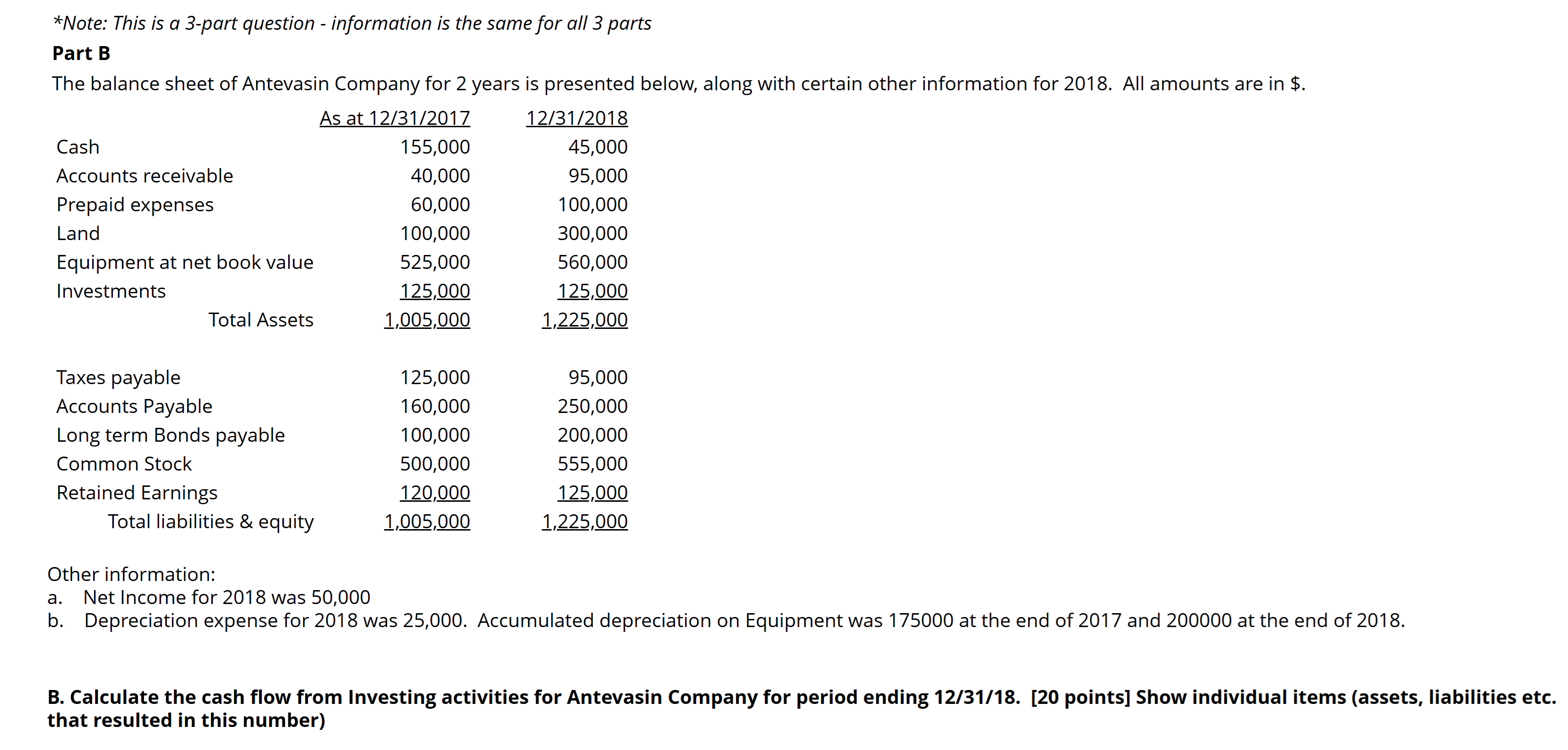 Solved *Note: This is a 3-part question - ﻿information is | Chegg.com