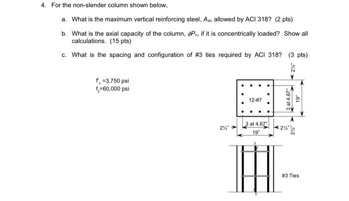 Solved 4. For the non-slender column shown below, a. What is | Chegg.com